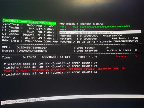 Memtest86 Error Should I Worry Noob Roverclocking