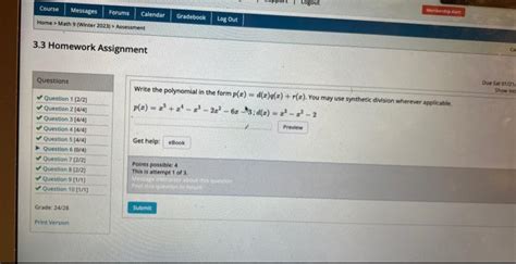 Solved 3 3 Homework Assignment Chegg Com