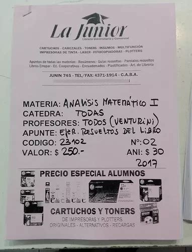 Soluciones Análisis Matemático 1 Garcia Venturini En Venta En Capital