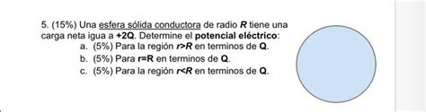 Solved 5 15 A Solid Conductive Sphere Of Radius R Has A