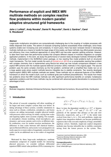pdf performance of explicit and imex mri multirate methods on complex