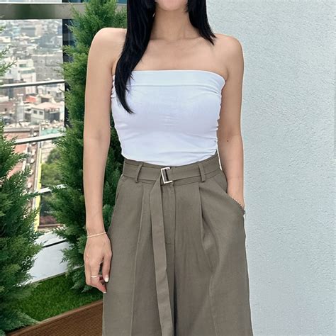 조블리마켓 튜브탑 탱크탑 흰나시 흰색 여자 여름 이너 나시 티 탑