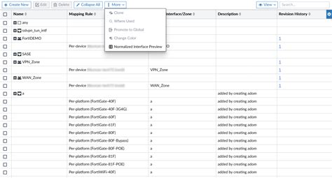 Viewing Normalized Interfaces Mapped To Devices And Platforms Fortimanager 7 4 7 Fortinet