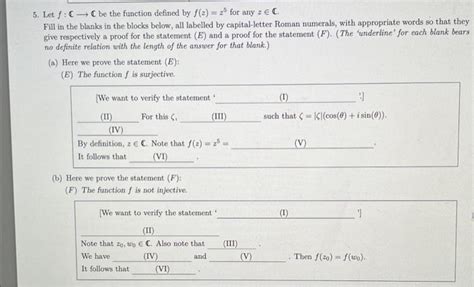 Solved Let F C C Be The Function Defined By F Z Z For Chegg Com