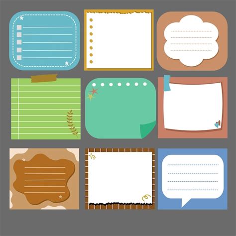 premium vector a collection of different sticky notes