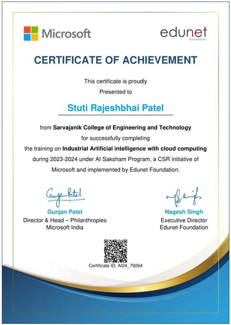 Stuti Patel On Linkedin Certification Professionaldevelopment Ai Datascience Cloudcomputing
