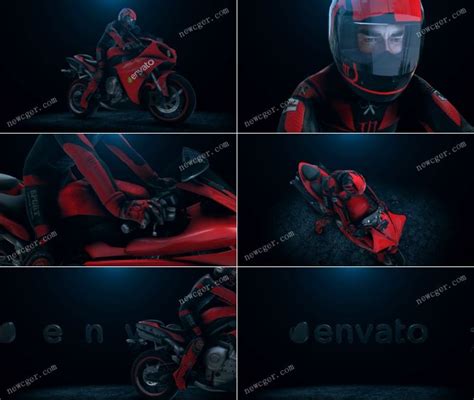 从各个角度展示了摩托车和骑手的3d模型动画ae模板ae模板新cg儿newcger 从各个角度展示了摩托车和骑手的3d模型动画ae模板ae模板新cg儿newcger