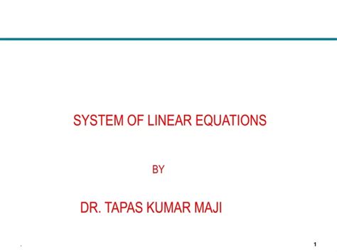 PPT SYSTEM OF LINEAR EQUATIONS PowerPoint Presentation Free Download ID