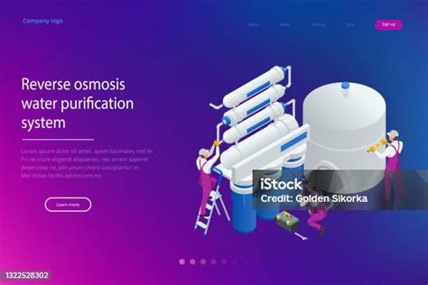 집 개념에 물 여과의 등소 측정 설치 또는 수리 시스템 정화 삼투압 시스템을 수정합니다 음료수 위생 작업 집에서 엔지니어링 네트워크 가정 생활에 대한 스톡 벡터 아트 및