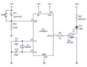 Blinking LED Using Circuit Diagram And Programs Blinking One LED Blinking Two LED