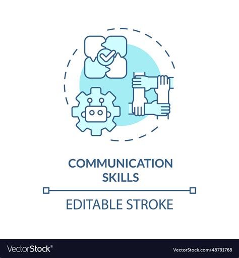 2d Blue Thin Linear Icon Communication Skills Vector Image