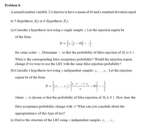 Solved Problem 8a Normal Random Variable X ﻿is Known To