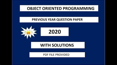 Bca 2020 Object Oriented Programming Using C 3rd Semester Question Paper With Solutions