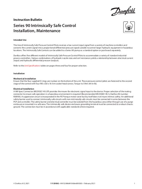 Danfoss 11101126 11101118 11101116 11101115 11101106 Installation Guide