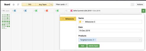 Milestones Targetprocess Enterprise Agility Solution