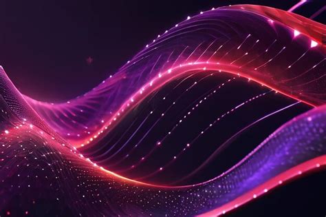 Premium Photo Particles Wave Cyber Or Technology Background Abstract