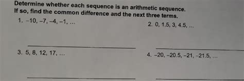 Solved Determine Whether Each Sequence Is An Arithmetic Sequence If