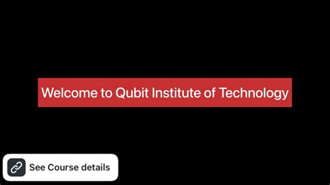 Video Qubit Institute Of Technology On Linkedin We Train On