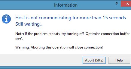 Davis Apps DBA Optimize Connection Buffer Size Issue In Winscp
