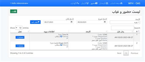 اسکریپت کارمندان آنلاین از سیستم حضور و غیاب خانه در کد منبع Php و Sqlite