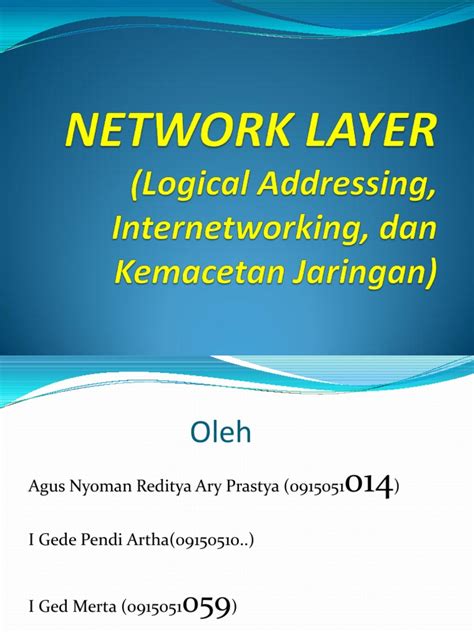 Jaringan Komputer Network Layer Pdf