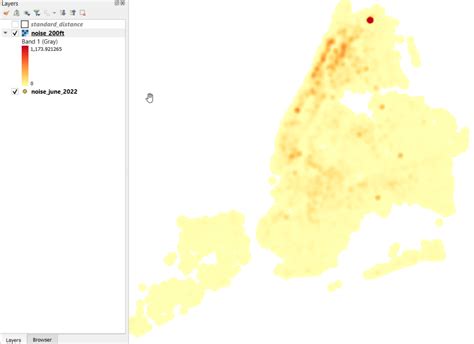 Kernel Density And Contours In Qgis Noisy Nyc At These Coordinates