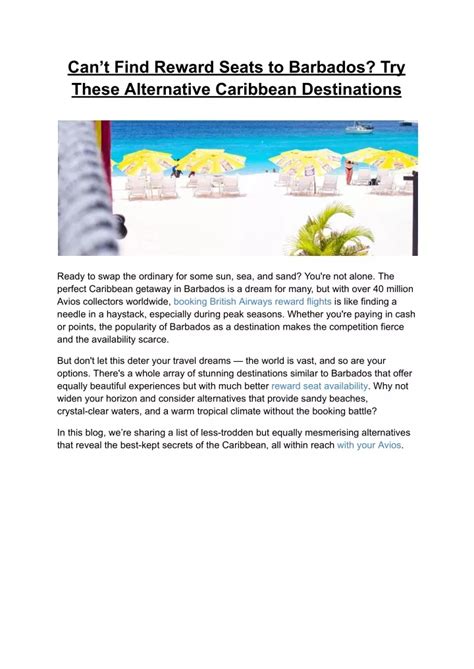 PPT Cant Find Reward Seats To Barbados Try These Alternative