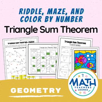 Triangle Sum Theorem Puzzle Worksheet By Sine On The Line TpT