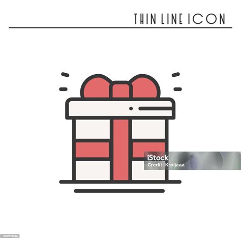 선물 상자 리본 아이콘입니다 현재 Tbox입니다 새 해 축 하 휴일 장식 그림 선 크리스마스 요소 아이콘입니다 벡터 간단한 선형 디자인입니다 기호 Llustration