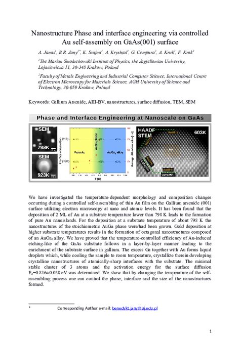 Pdf Nanostructure Phase And Interface Engineering Via Controlled Au