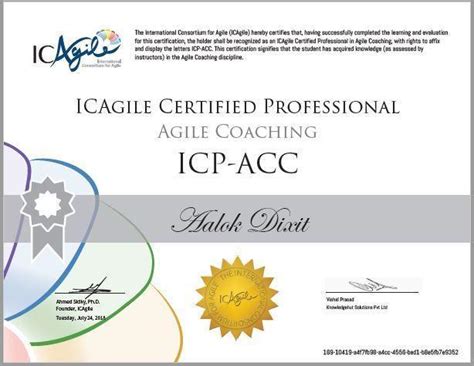 Aalok Dixit On Linkedin Happy Learning Experience In Completing Icagile Certified Professional