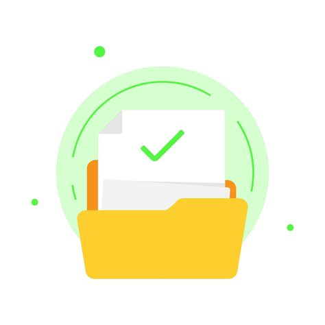 Document File Data Successfully Uploaded Submitted Approved Concept Illustration Flat Design