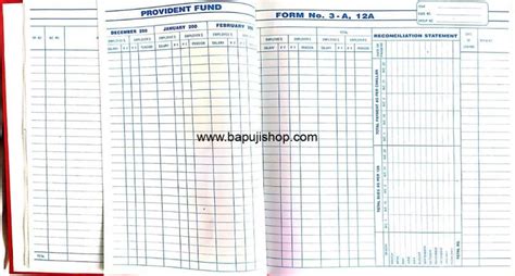 Compulsory PF Form 3A 12 Revised Bapuji Mumbai Since 1948