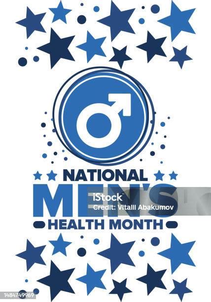 6 월에 국가 남자의 건강 달 건강 교육 프로그램 미국에서 매년 축 하 합니다 의료 개념입니다 관리 및 건강 포스터 카드 배너 및 배경 벡터 일러스트 낮에 대한 스톡 벡터