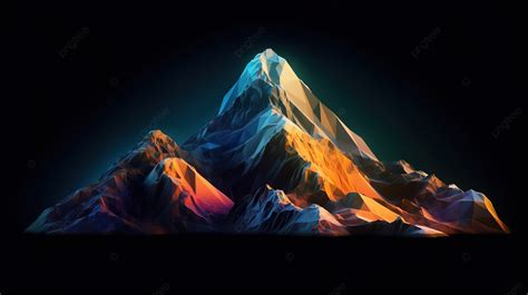 يتضح 3d عرض منخفض بولي ماونتن قمة الجبل قمة بولي منخفض صورة الخلفية للتحميل مجانا