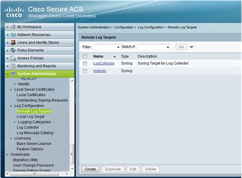 ACS 5 X Configuring The External Syslog Server Cisco Community