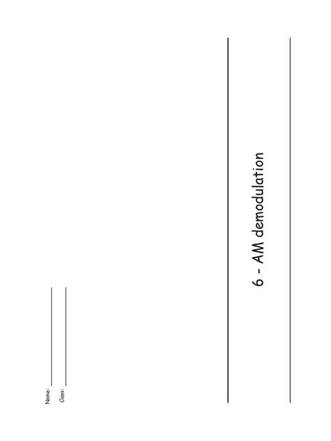 Amplitude Modulation And Demodulation Pdf Detector Radio Modulation