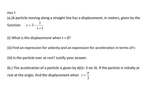 Solved Part A A Particle Moving Along A Straight Line Chegg Com