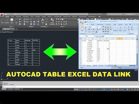How To Link Excel Table To AutoCAD AutoCAD Table Data Link AutoCAD Excel Data Link Table