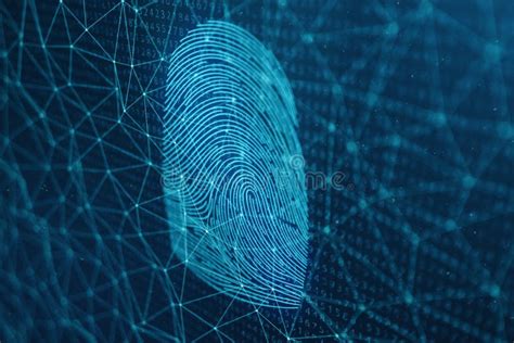 3d Illustration Fingerprint Scan Provides Security Access With Biometrics Identification