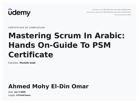Ahmed Mohy El Den On Linkedin Scrum Psm Agile Udemy