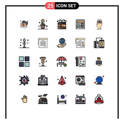 Stock Vector Icon Pack Of 25 Line Signs And Symbols For Data Ui Success