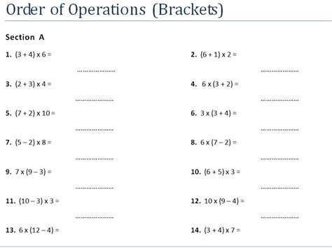 Order Of Operations Bodmas Bidmas Worksheets Teaching Resources