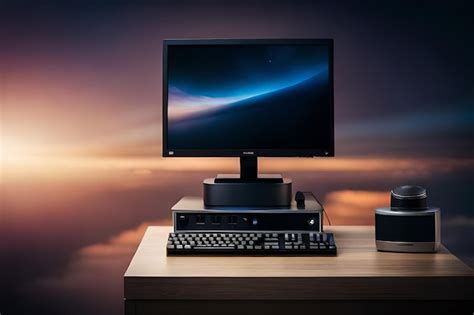 Premium Photo Computer Device With Peripheral Devices