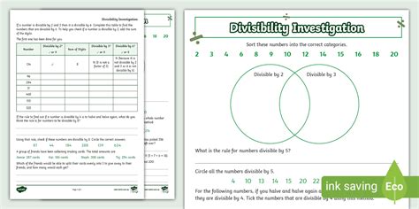Rules Of Divisibility Worksheet Hecho Por Educadores