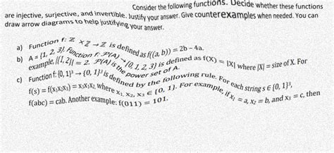 solved consider the following functions decide whether