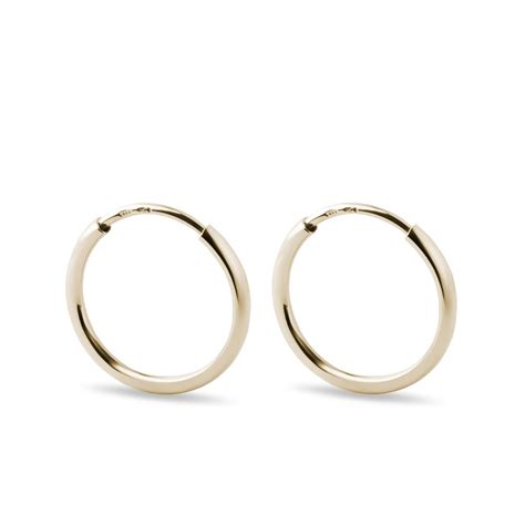 16 Mm Hoop Earrings In Yellow Gold Klenota
