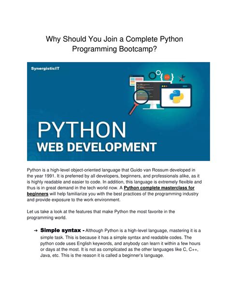 PPT Join A Complete Python Programming Bootcamp PowerPoint Presentation ID