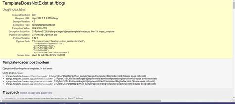 Templatedoesnotexist At Blog Blogindexhtml Templates And Frontend Django Forum