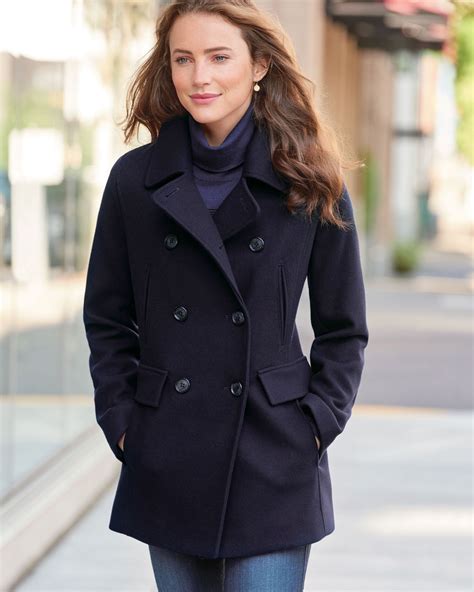 Navy Wool Pea Coat Ladies Tradingbasis